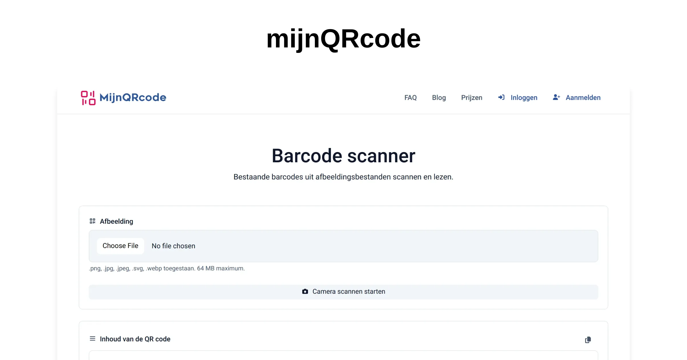 Barcode scanner | mijnQRcode.nl