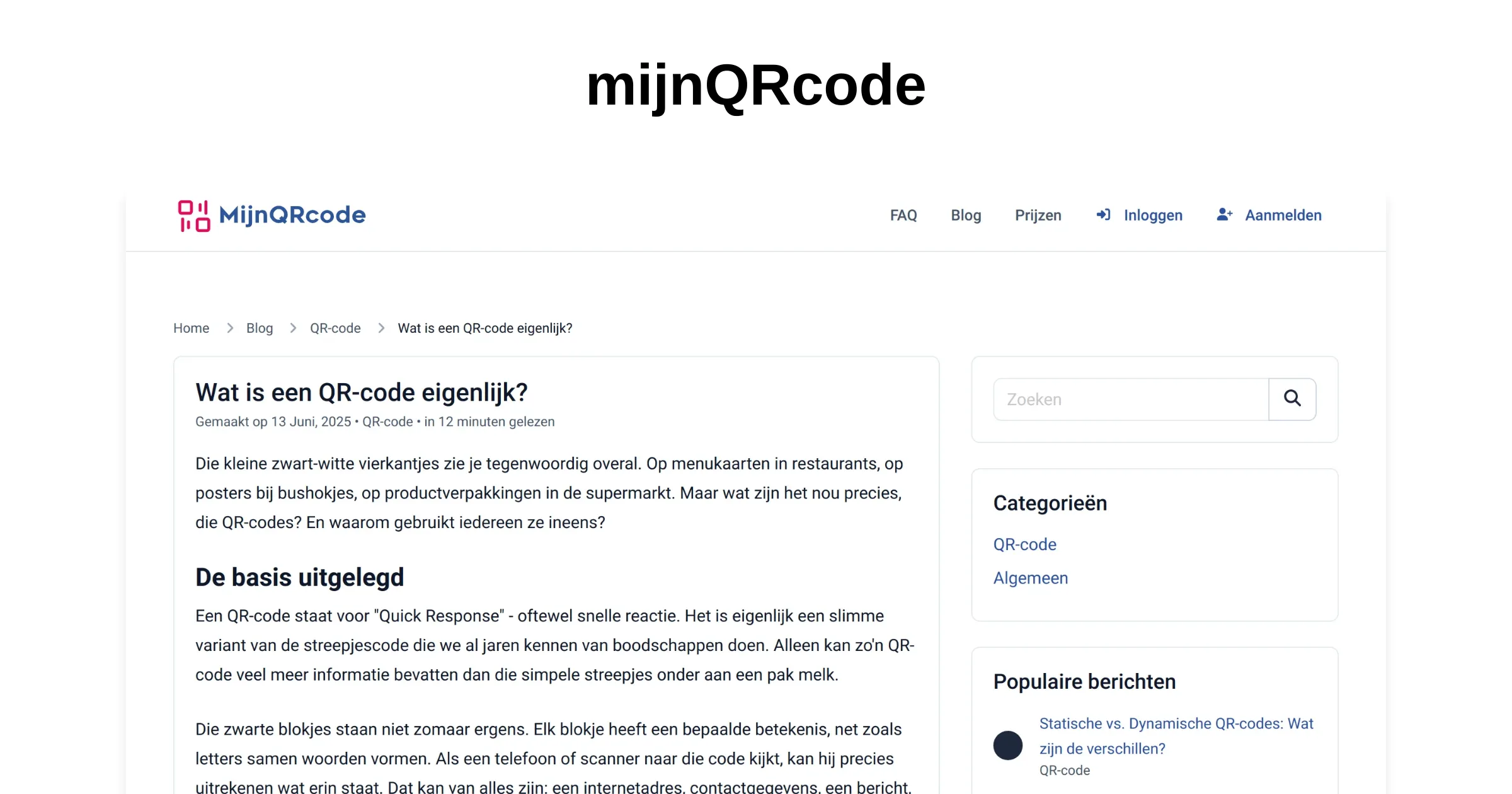 Wat is een QR-code eigenlijk? | mijnQRcode.nl