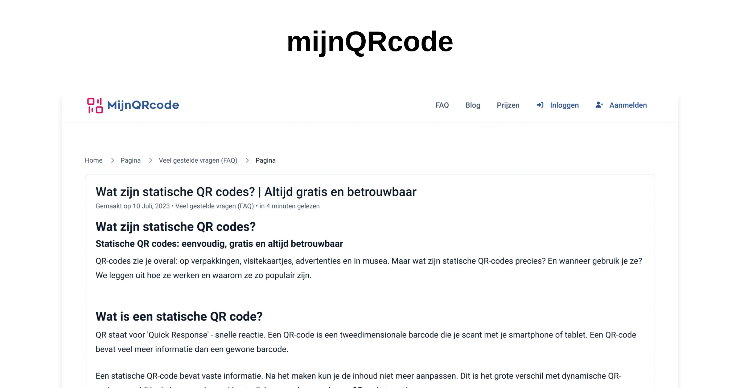 Wat zijn statische QR codes? | Altijd gratis en betrouwbaar | mijnQRcode.nl